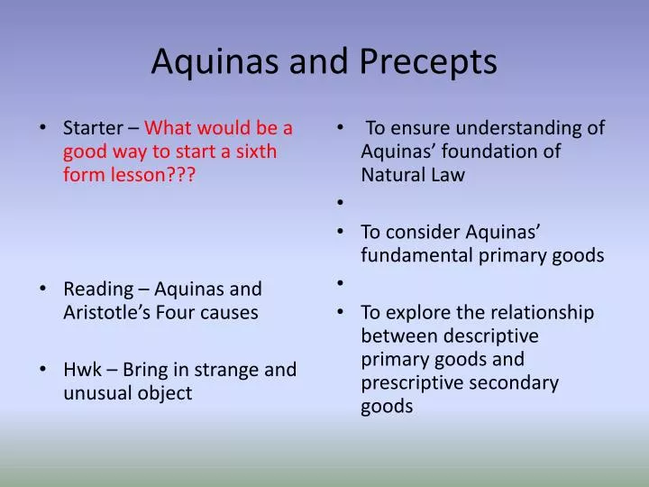PPT - Aquinas and Precepts PowerPoint Presentation, free download - ID ...