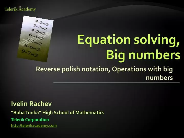 PPT - Equation solving, Big numbers PowerPoint Presentation, free ...