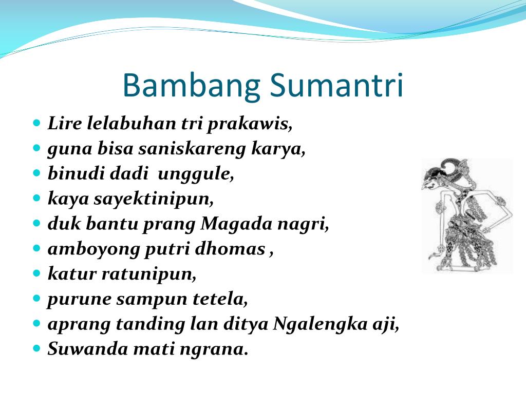 PPT - ISI : PATULADHAN 3 TOKOH WAYANG 1. BAMBANG SUMANTRI/ PATIH ...