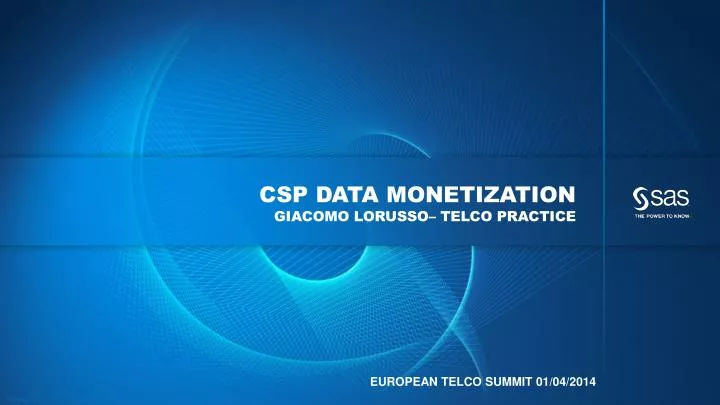 PPT - Csp Data Monetization Giacomo lorusso – telco practice PowerPoint ...