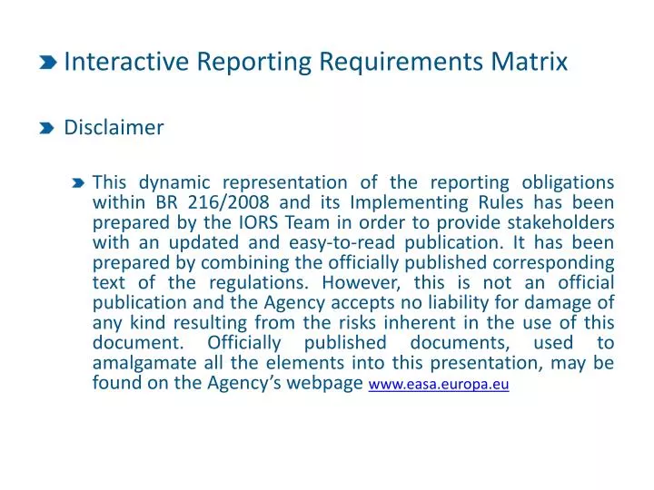 PPT - Interactive Reporting Requirements Matrix PowerPoint Presentation ...