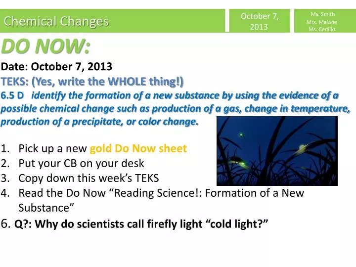 PPT - Chemical Changes PowerPoint Presentation, free download - ID:2604033
