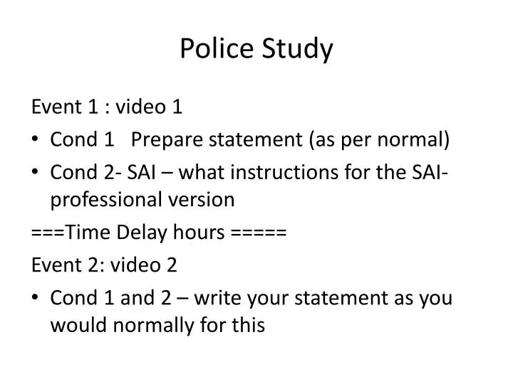PPT - Police Study PowerPoint Presentation, free download - ID:2604418