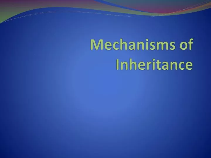 PPT - Mechanisms of Inheritance PowerPoint Presentation, free download ...