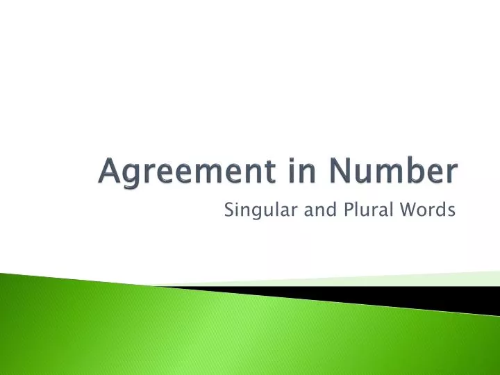PPT - Agreement in Number PowerPoint Presentation, free download - ID ...