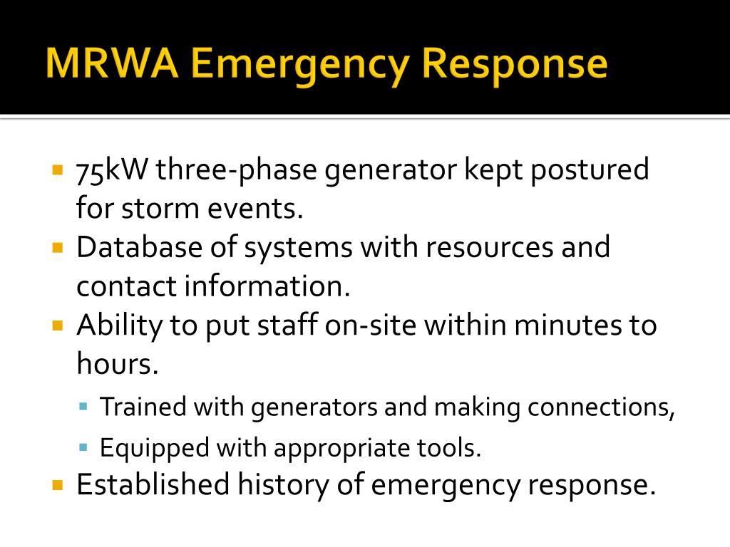 PPT - Missouri Rural Water Association and Emergency Response ...