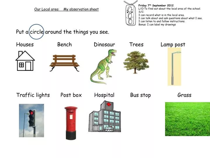 PPT - Our Local area: My observation sheet PowerPoint Presentation ...
