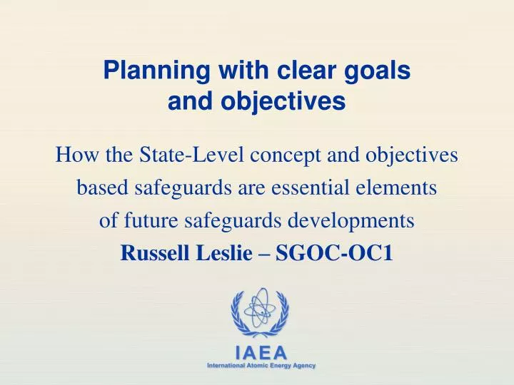 PPT - Planning with clear goals and objectives PowerPoint Presentation ...