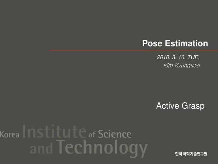 PPT - Pose Estimation PowerPoint Presentation, free download - ID:2606611