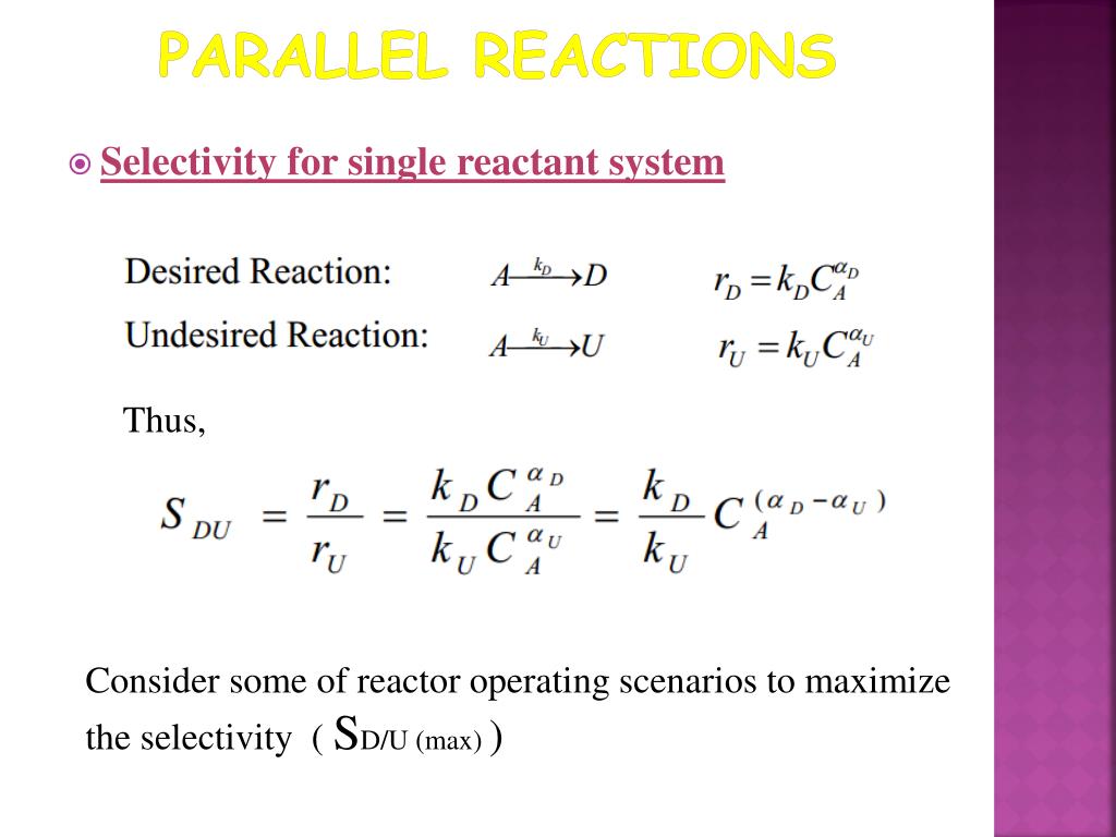 PPT - Ert 316 CHEMICAL reaction engineering multiple reactions ...