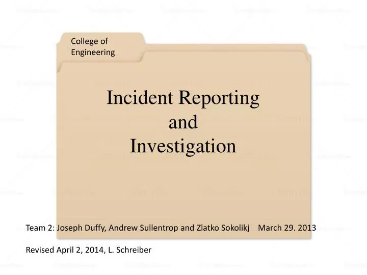 PPT - Incident Reporting and Investigation PowerPoint Presentation ...