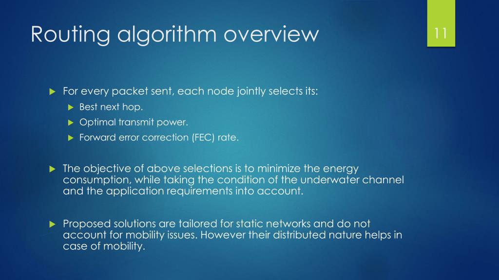 Ppt Distributed Routing Algorithms For Underwater Acoustic Sensor