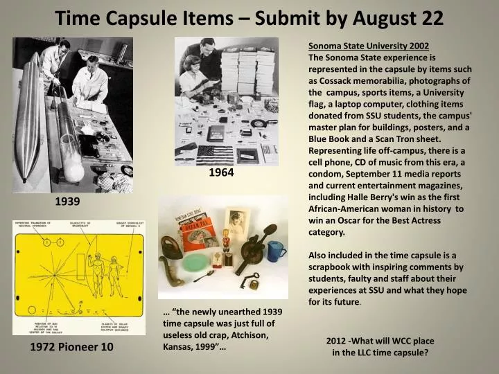 PPT - Time Capsule Items – Submit by August 22 PowerPoint Presentation ...