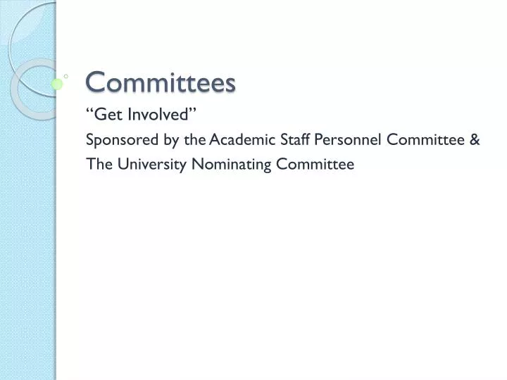 PPT - Committees PowerPoint Presentation, free download - ID:2608163