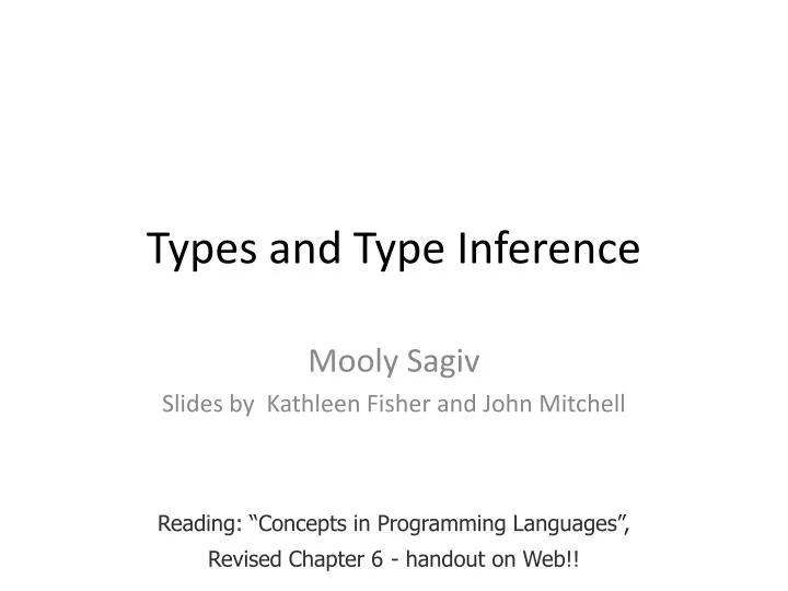 PPT - Types and Type Inference PowerPoint Presentation, free download - ID:2608430