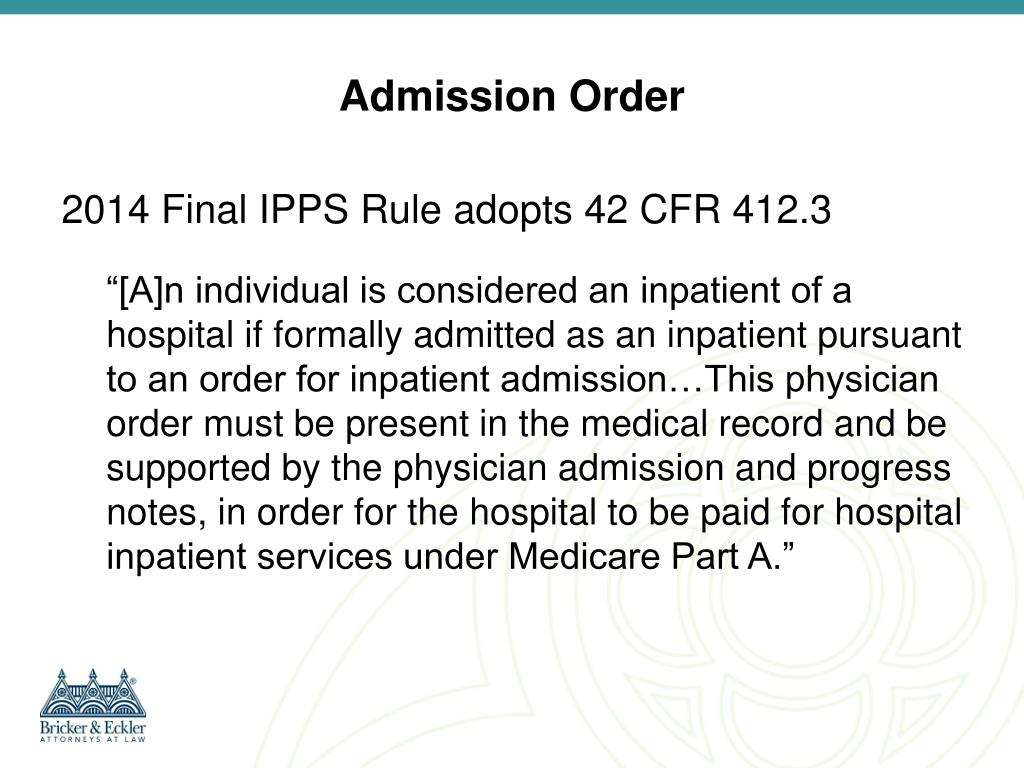 PPT - Medicare Inpatient Admission Standards: Two Midnight and ...