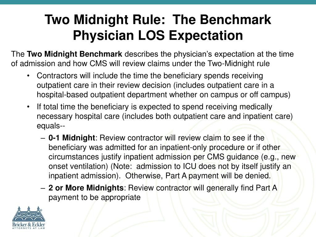 PPT - Medicare Inpatient Admission Standards: Two Midnight and ...