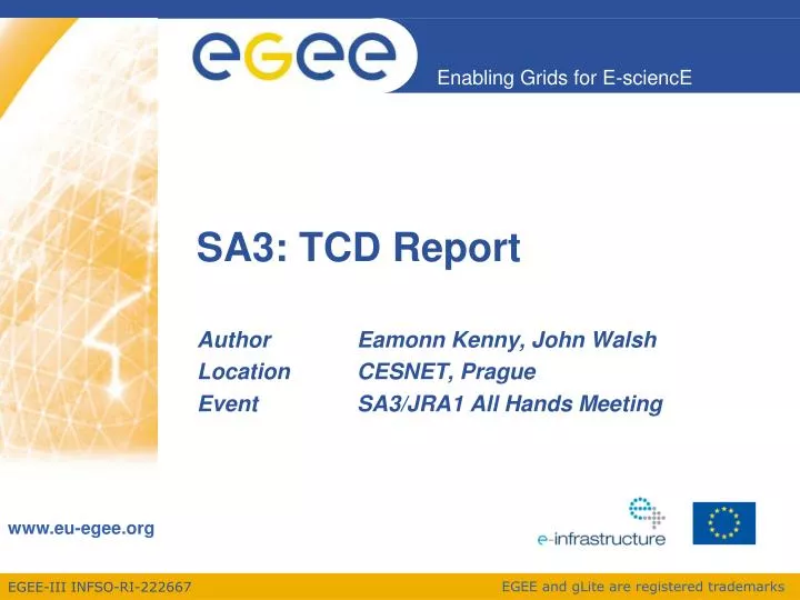PPT - SA3: TCD Report PowerPoint Presentation, free download - ID:2608542