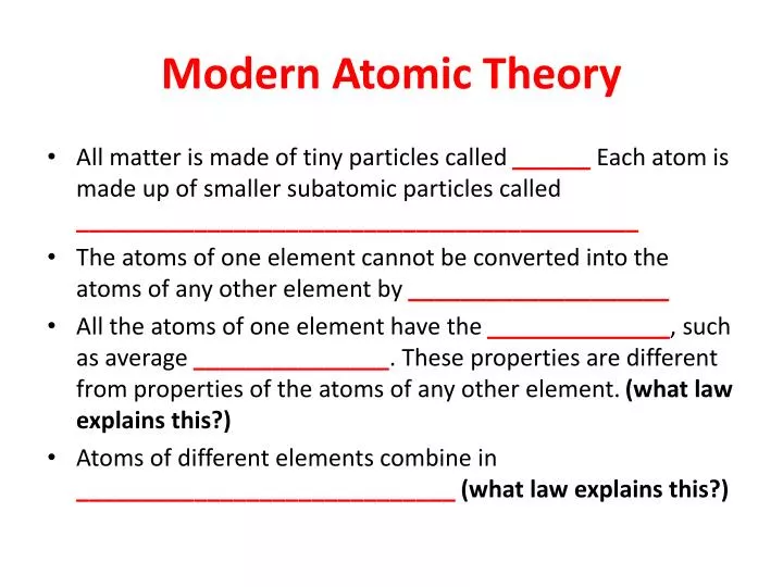 PPT - Modern Atomic Theory PowerPoint Presentation, free download - ID ...