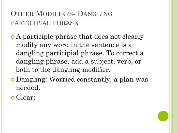 PPT - Using Modifiers PowerPoint Presentation - ID:2610117