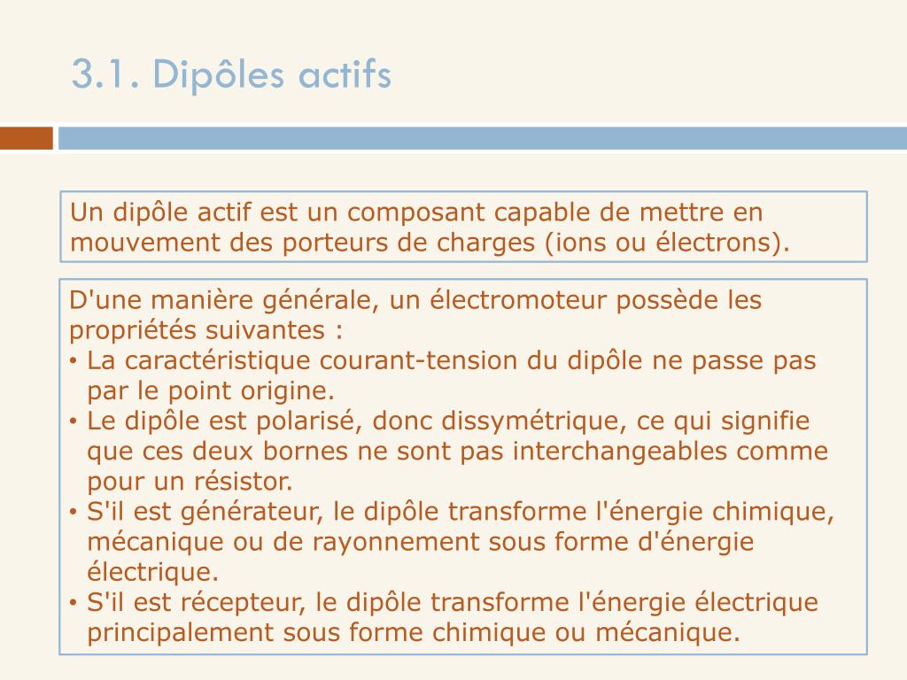 PPT - DIPOLES PASSIFS - DIPOLES ACTIFS PowerPoint Presentation, free ...