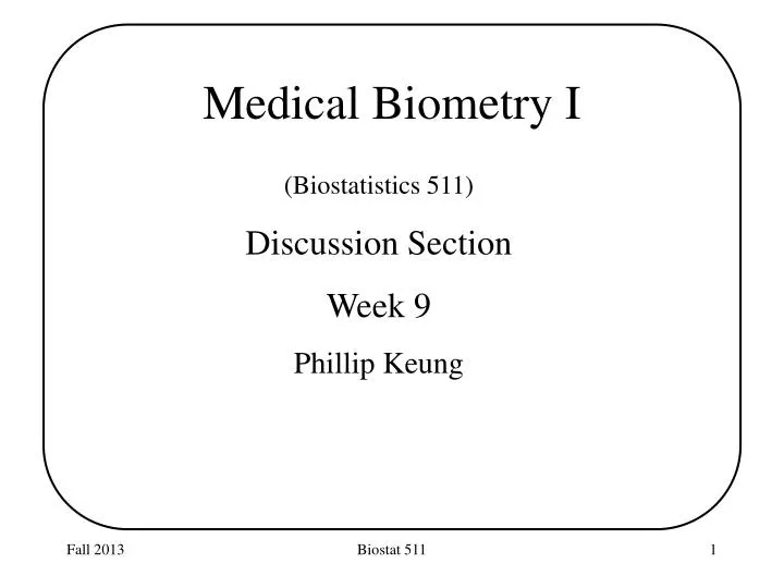 PPT - Medical Biometry I PowerPoint Presentation, free download - ID ...