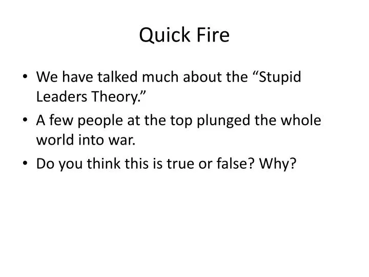 PPT - Quick Fire PowerPoint Presentation, free download - ID:2611722