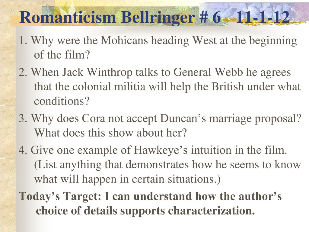 PPT - Romanticism Bellringer # 1 10-25-12 PowerPoint Presentation, free ...