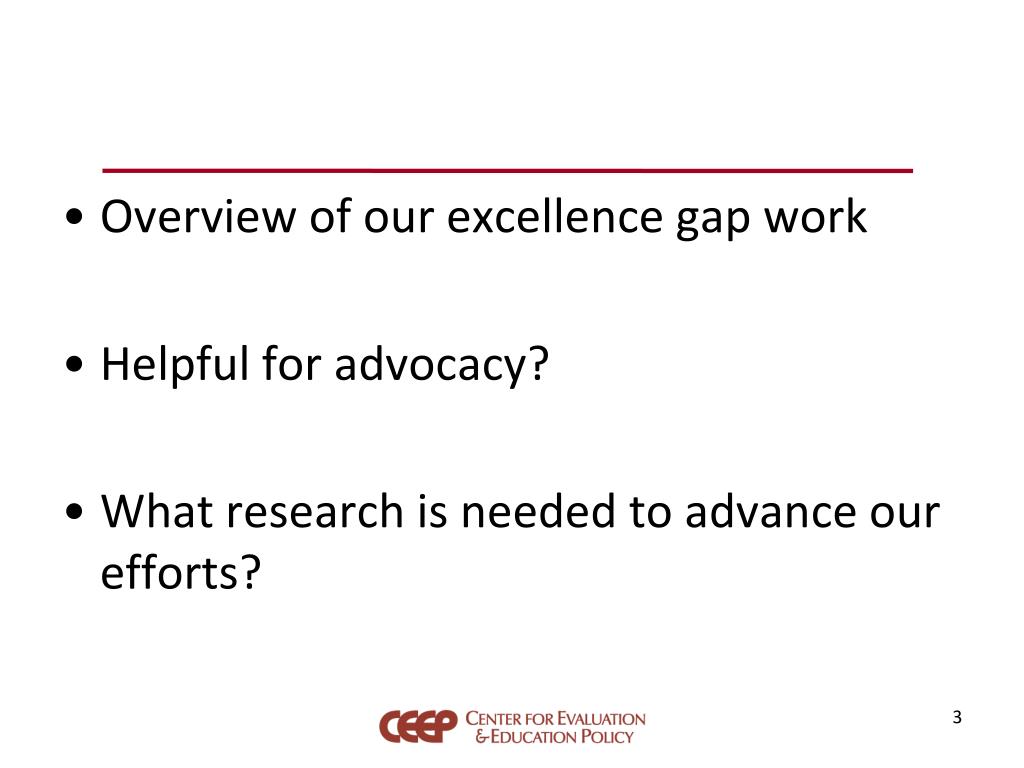 PPT - The Excellence Gap: A New Lens for Education Policy and Advocacy ...
