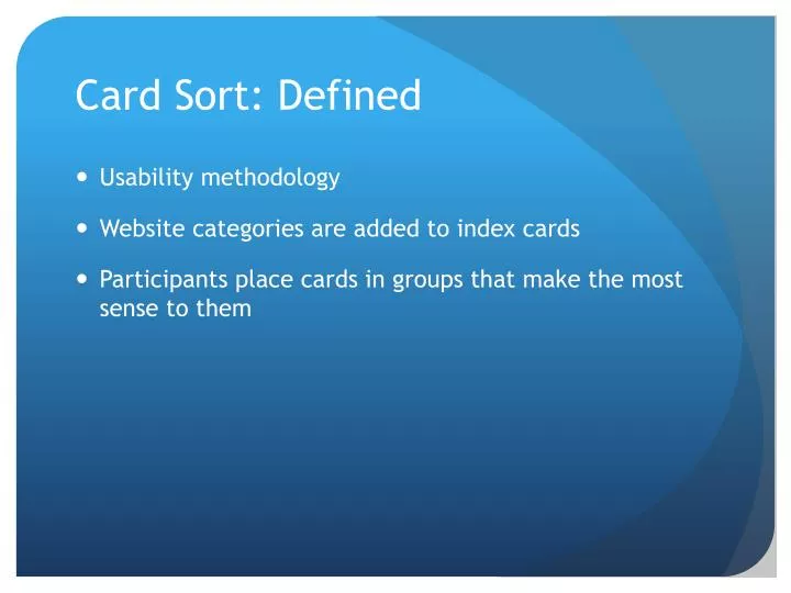 PPT - Card Sort: Defined PowerPoint Presentation, free download - ID ...