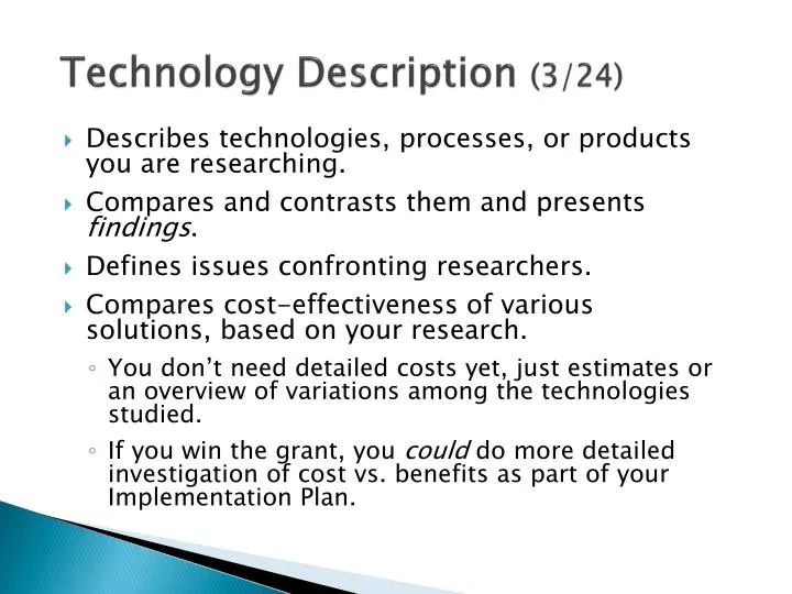 PPT - Technology Description (3/24) PowerPoint Presentation, free ...
