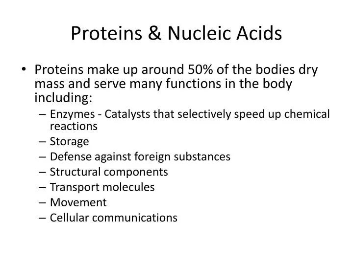PPT - Proteins & Nucleic Acids PowerPoint Presentation, free download ...