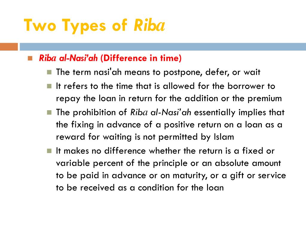 PPT - RIBA USURY/INTEREST Programme in Islamic Finance & Law Regent ...