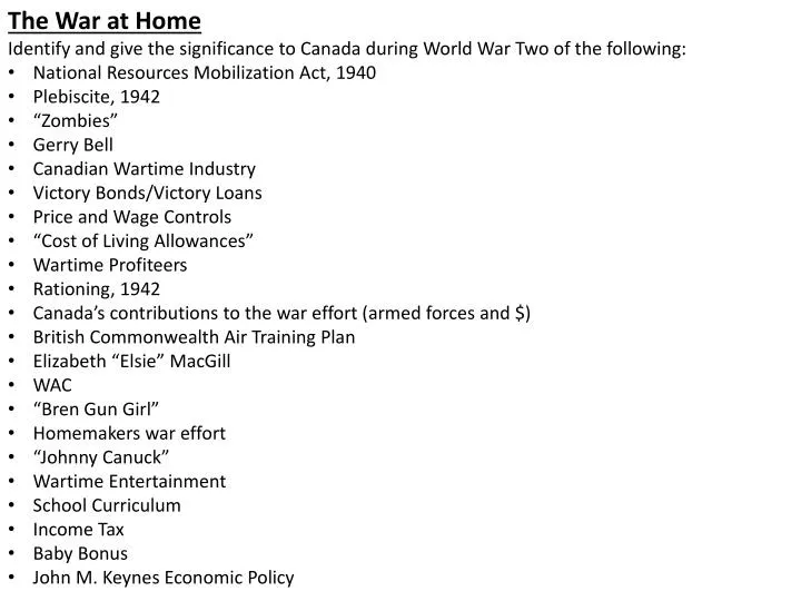 PPT - The War at Home PowerPoint Presentation, free download - ID:2614045