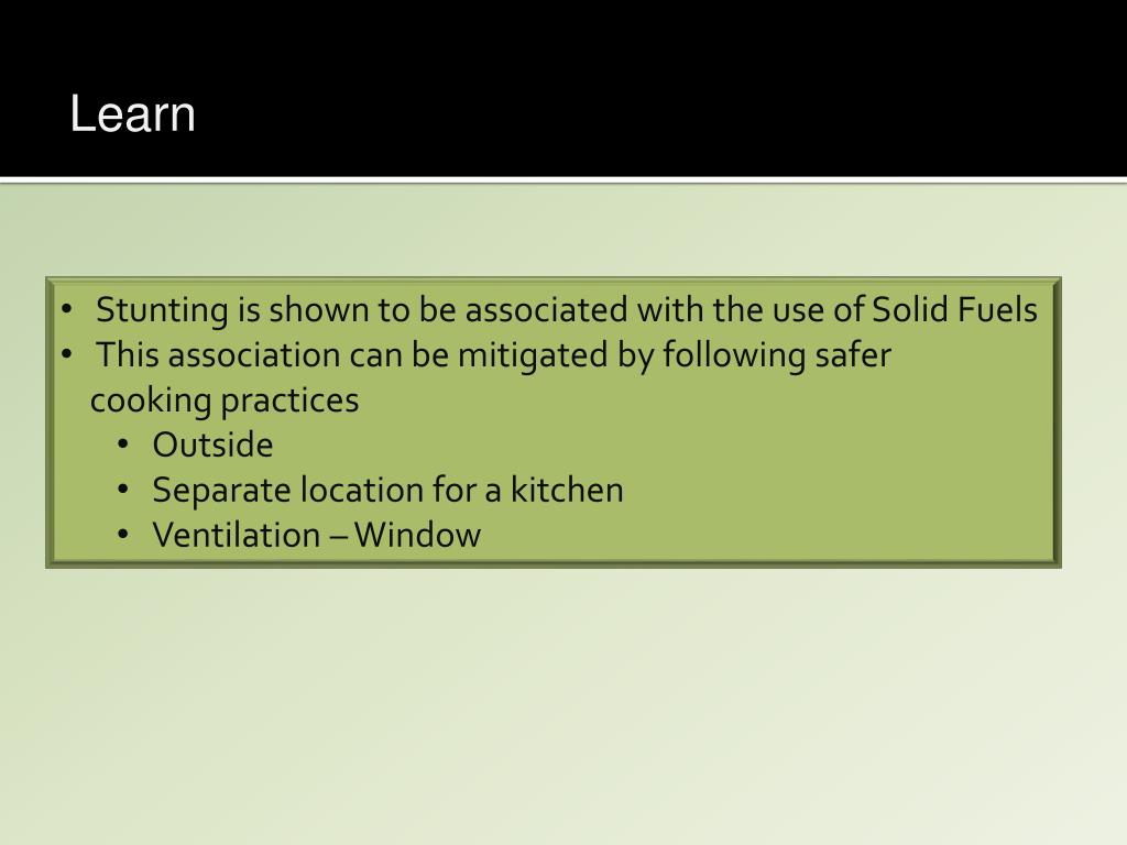PPT - Childhood Stunting Associated With Solid fuel: The Role of ...