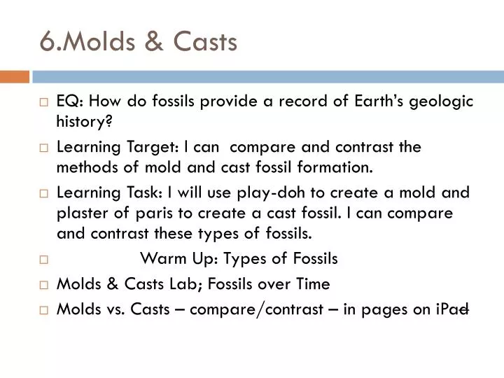 PPT - 6. Molds & Casts PowerPoint Presentation, free download - ID:2615202