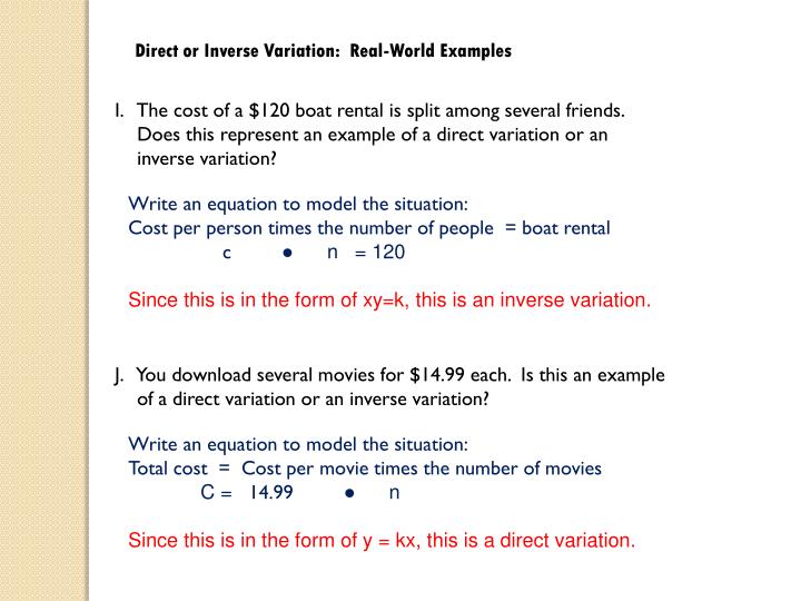 PPT - Inverse Variations PowerPoint Presentation - ID:2615276