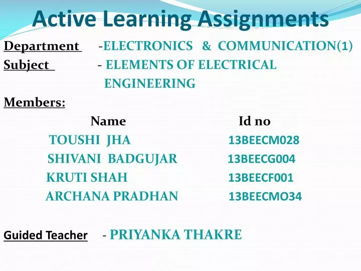 PPT - Active Learning Assignments PowerPoint Presentation, free download - ID:2616119
