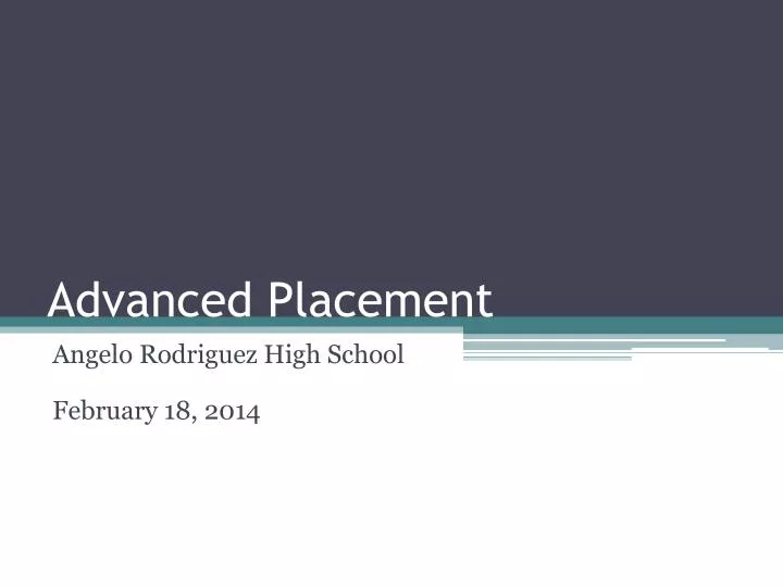 PPT - Advanced Placement PowerPoint Presentation, free download - ID ...