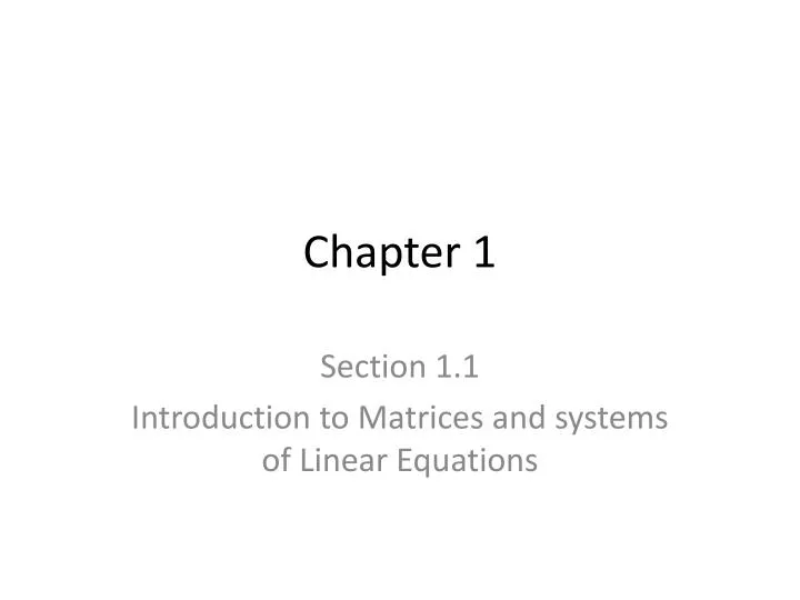 PPT - Chapter 1 PowerPoint Presentation, free download - ID:2616459