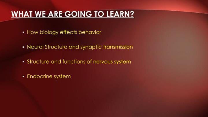 PPT - Biological Basis of behavior PowerPoint Presentation - ID:2616846