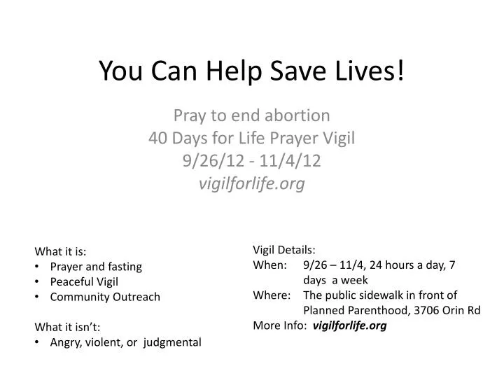 PPT - You Can Help Save Lives! PowerPoint Presentation, free download ...