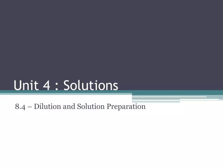 PPT - Unit 4 : Solutions PowerPoint Presentation, free download - ID ...