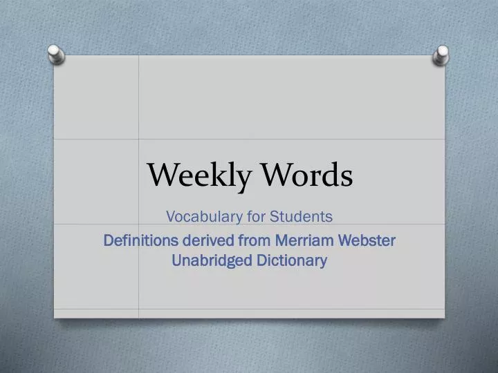 PPT - Weekly Words PowerPoint Presentation, free download - ID:2618798