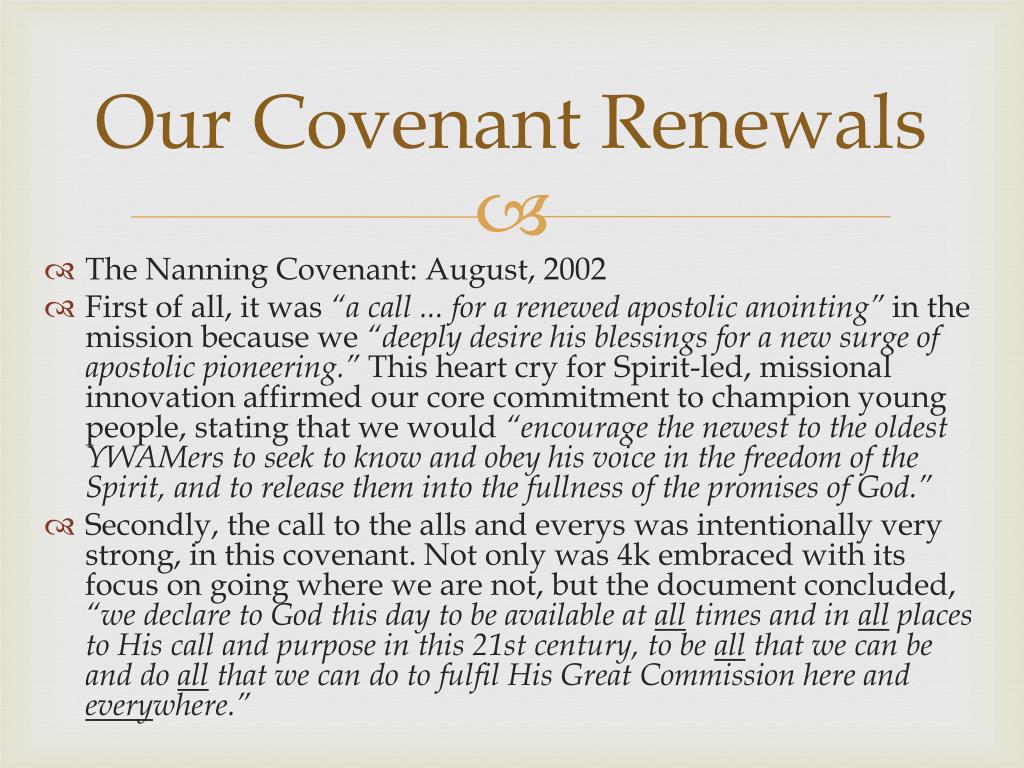 PPT - The Covenant -Making God & YWAM PowerPoint Presentation, free ...