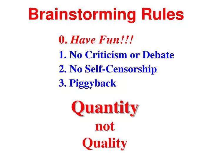 PPT - Brainstorming Rules PowerPoint Presentation, free download - ID ...