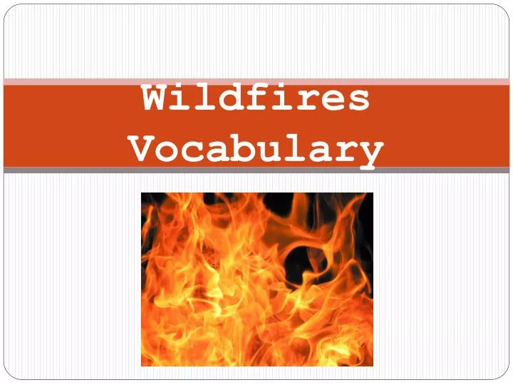 PPT - Wildfires Vocabulary PowerPoint Presentation, free download - ID ...