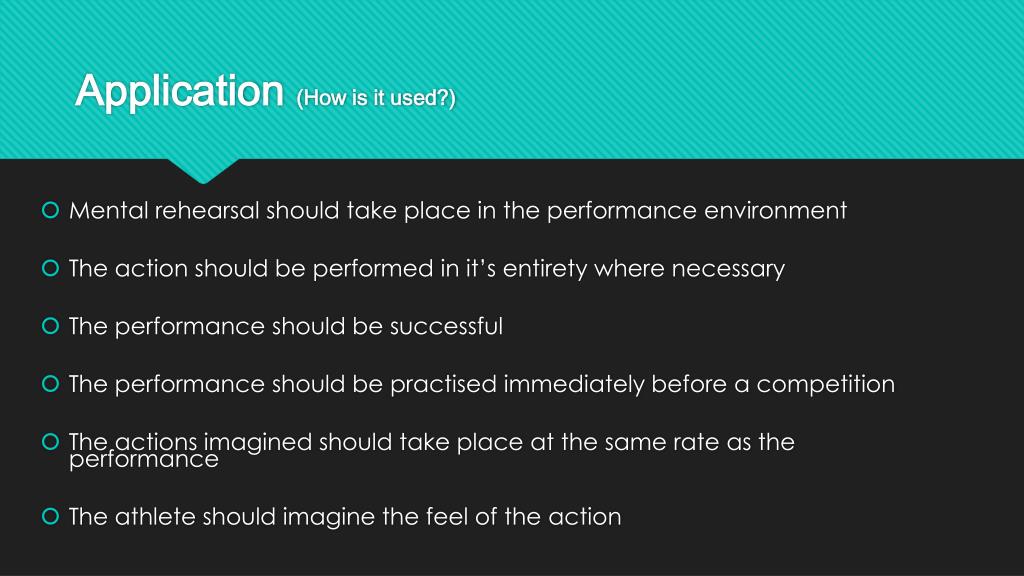 PPT - Sport Psychology 3 – Mental Practice/Imagery/Visualisation ...