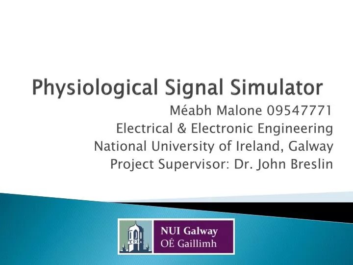 PPT - Physiological Signal Simulator PowerPoint Presentation, free ...