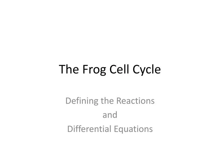 PPT - The Frog Cell Cycle PowerPoint Presentation, free download - ID ...